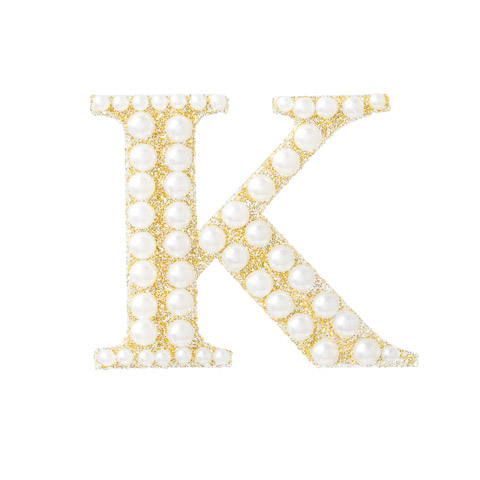Darice Gold & Pearl Monogram Bling Sticker: Letter K | eBay